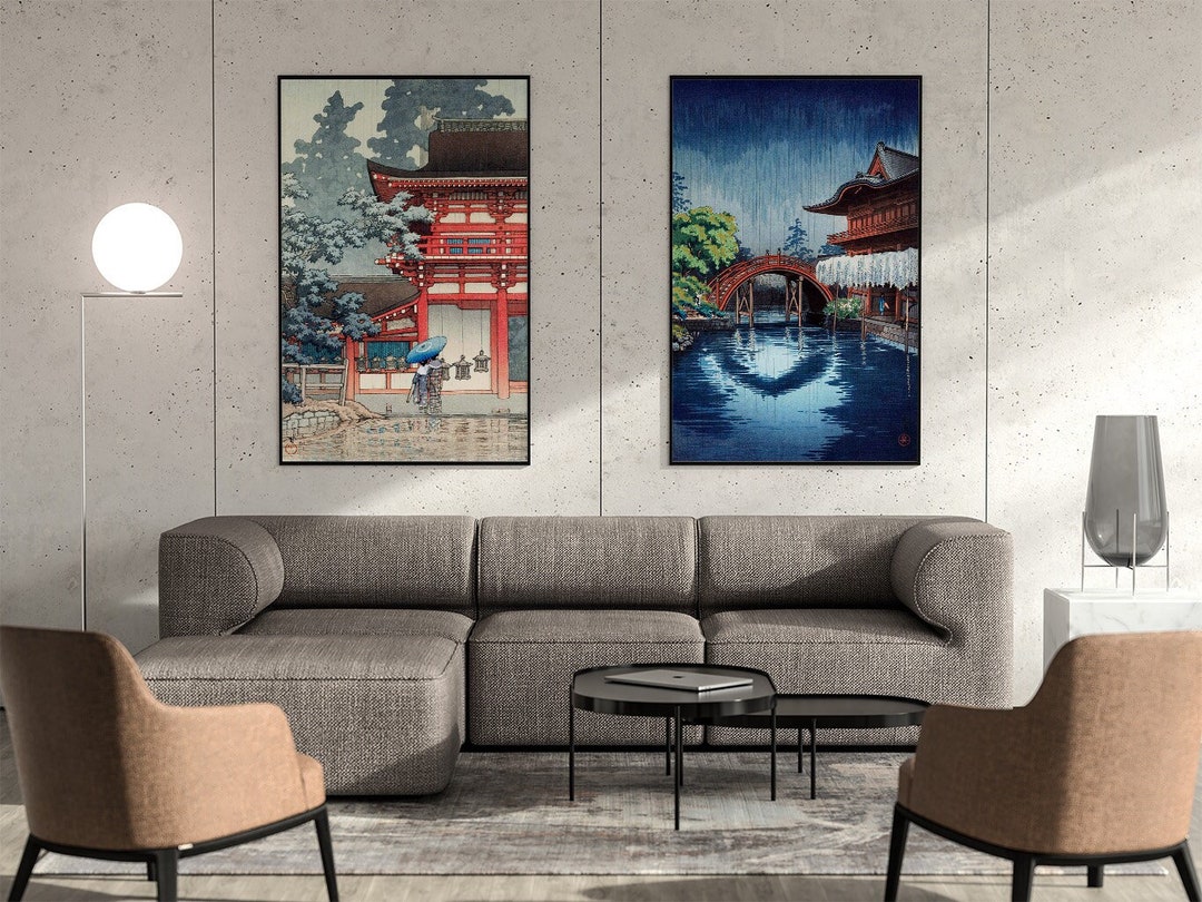 Japanese Temple Art Prints Set | Tsuchiya Koitsu Posters | Japandi Wall ...