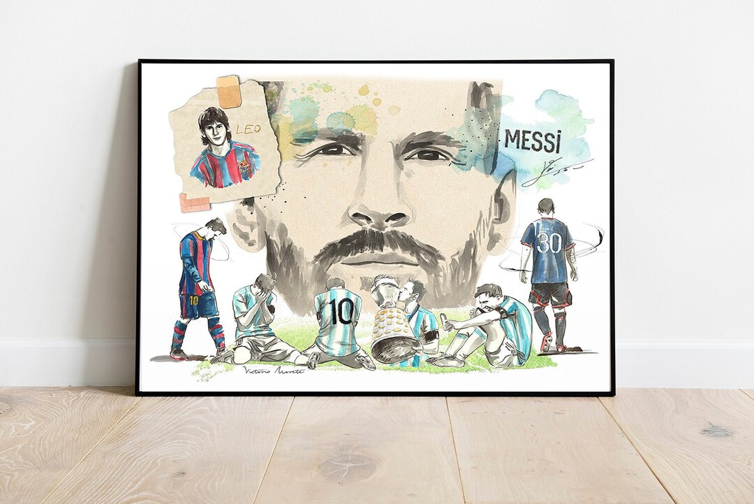 Lionel Messi Poster by Victoria Morete Illustrator-deco Wall-digital ...