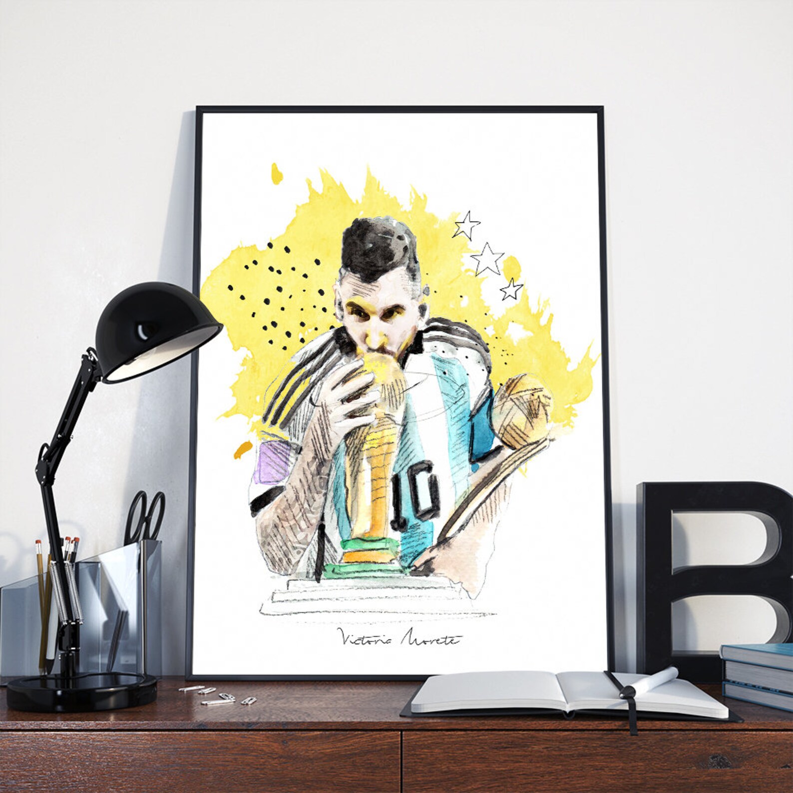 Lionel Messi Kissing the World Cup by Victoria Morete Illustrator ...