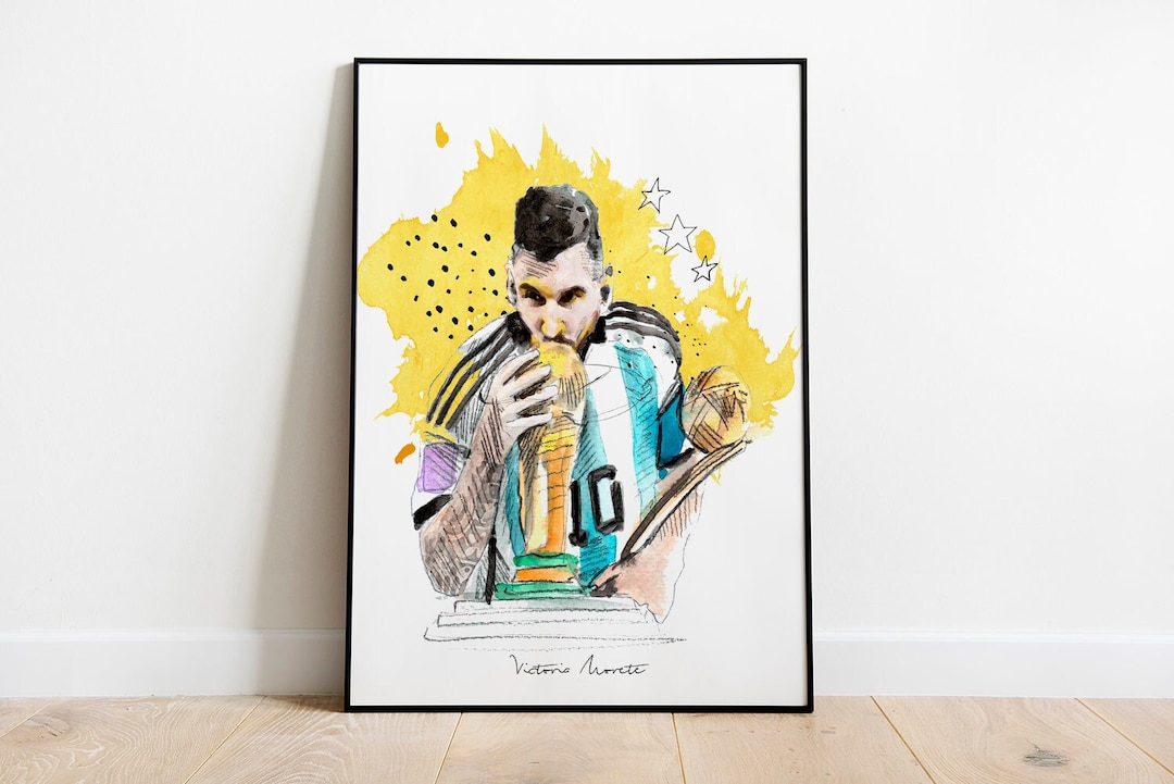 Lionel Messi Kissing the World Cup by Victoria Morete Illustrator ...