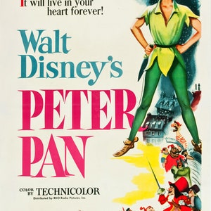 Peter Pan Vintage Poster Kids Room Canvas Poster Wall Decor - Etsy