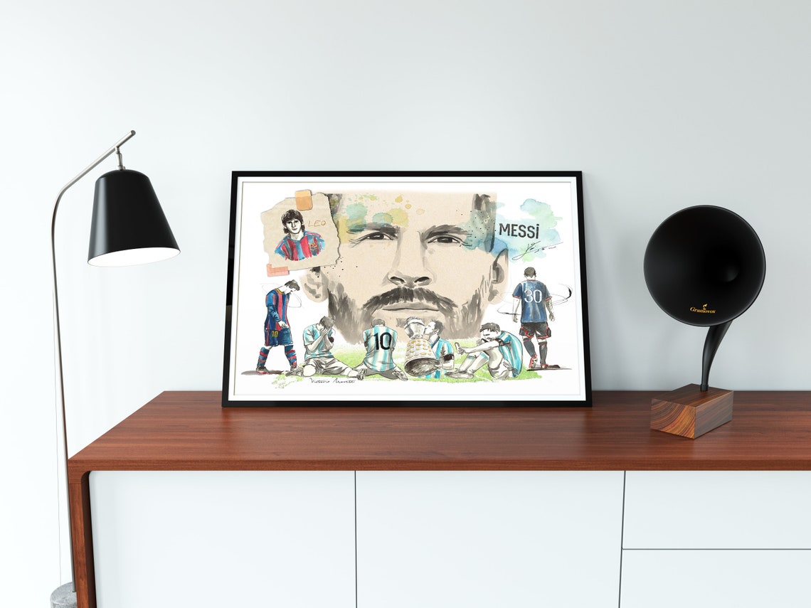 Lionel Messi Poster by Victoria Morete Illustrator Canvas Poster Deco ...
