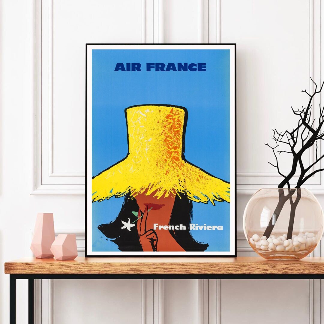 Vintage Travel French Riviera-canvas Poster Deco Wall - Etsy