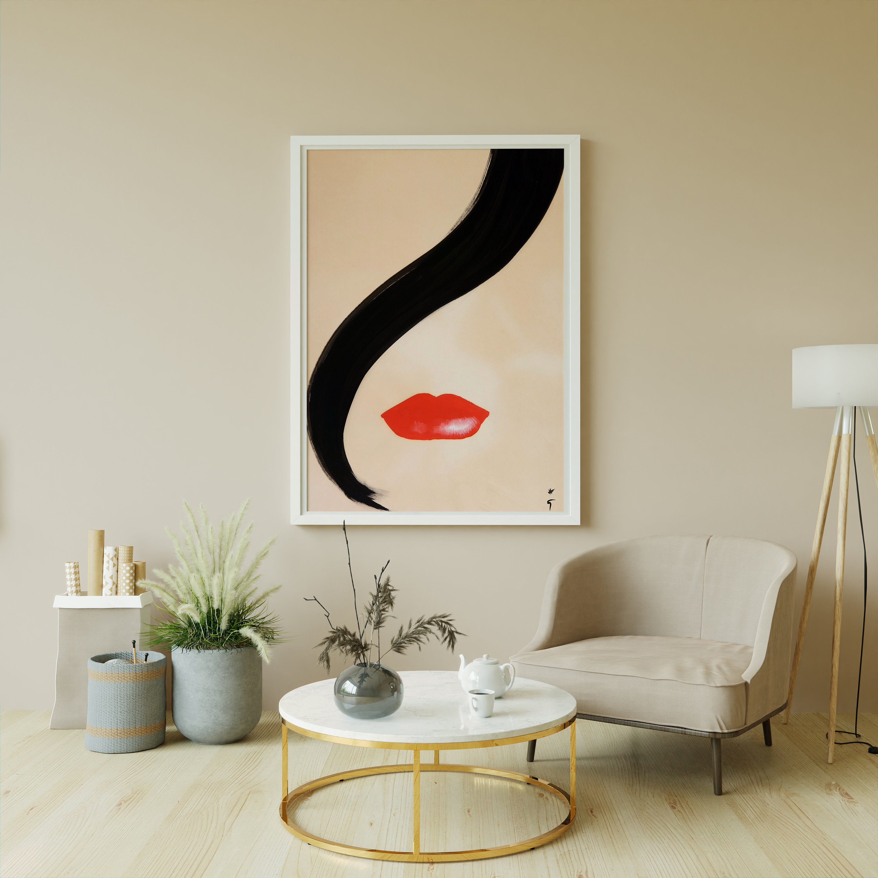 Levres Rouge by Rene Gruau canvas Poster Wall Decor - Etsy