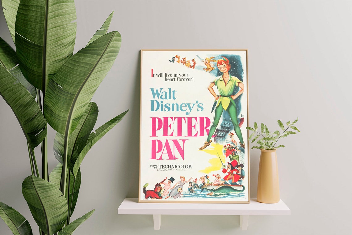Peter Pan Vintage Poster Kids Room Canvas Poster Wall Decor - Etsy