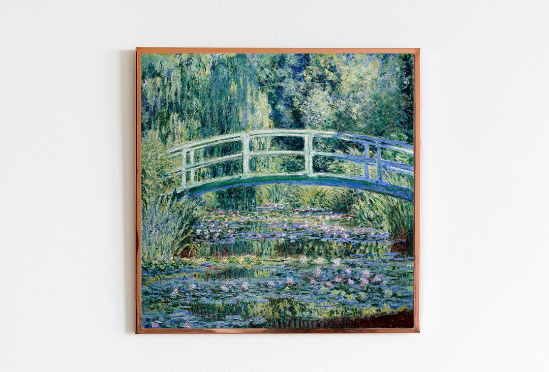 Claude Monet Water Lilies and Japanese Bridge Canvas Poster Wall Decor ...