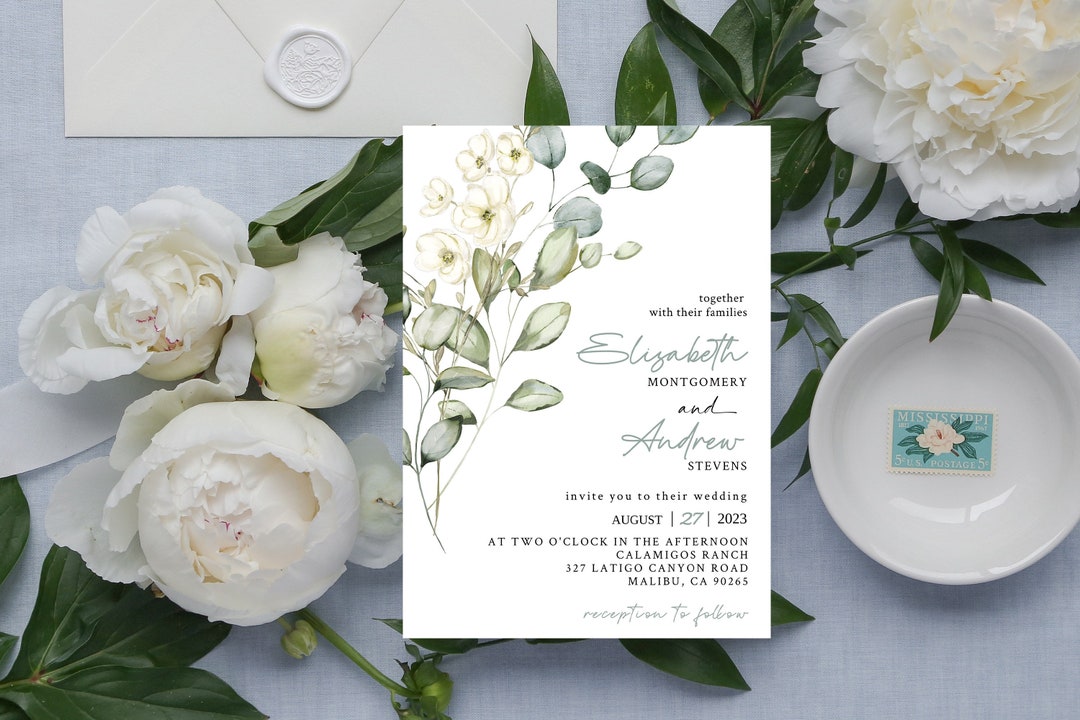 Sage Wedding Invitation | Sage Green | Sage Wedding Invites | 1 Piece ...