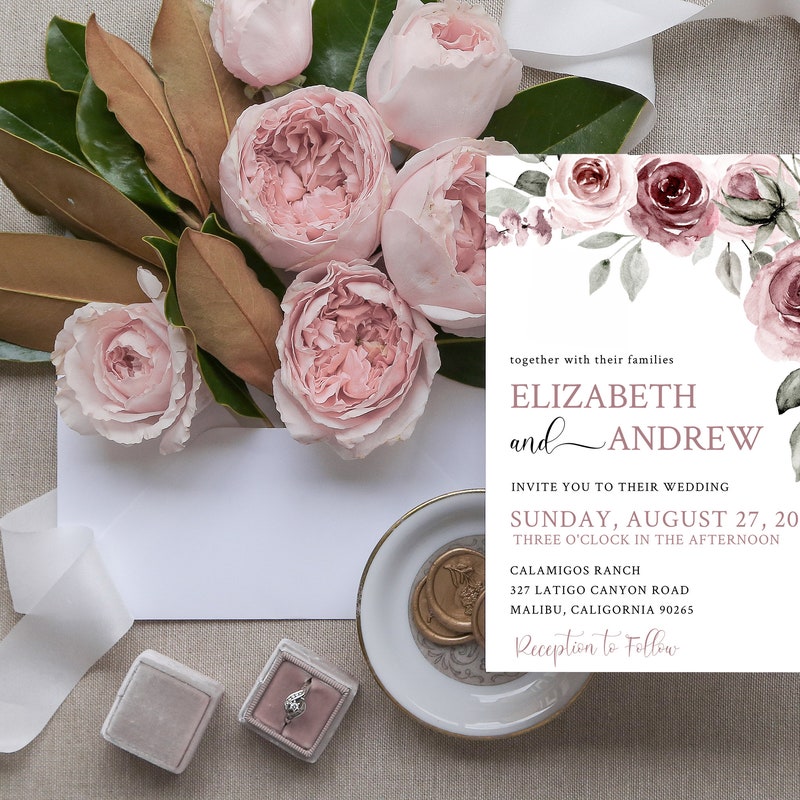 Roses Wedding Invitation - Etsy