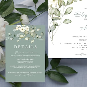 Sage Wedding Invitation | Sage Green | Sage Wedding Invites | 3 Piece ...