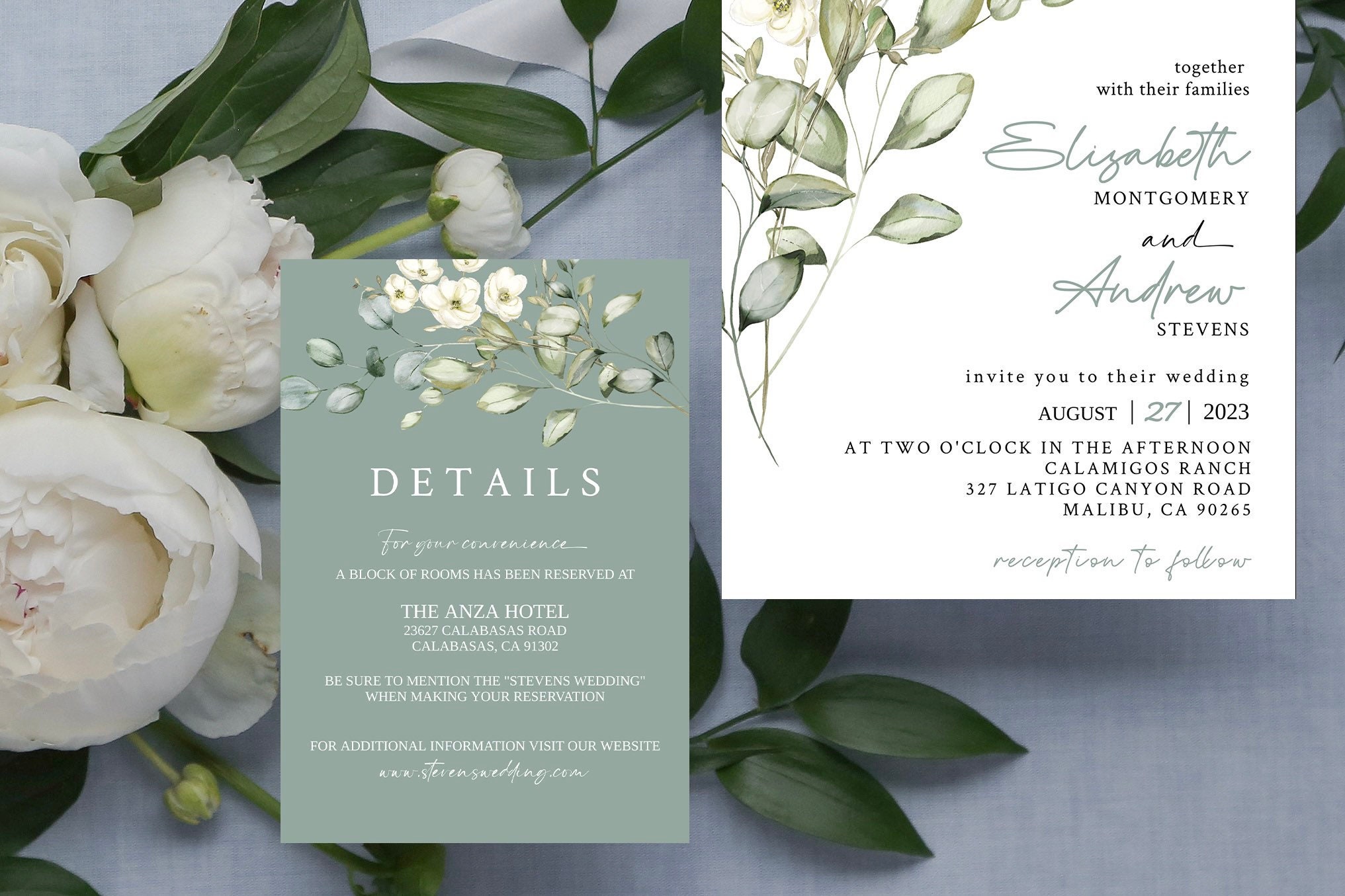 Sage Wedding Invitation | Sage Green | Sage Wedding Invites | 3 Piece ...