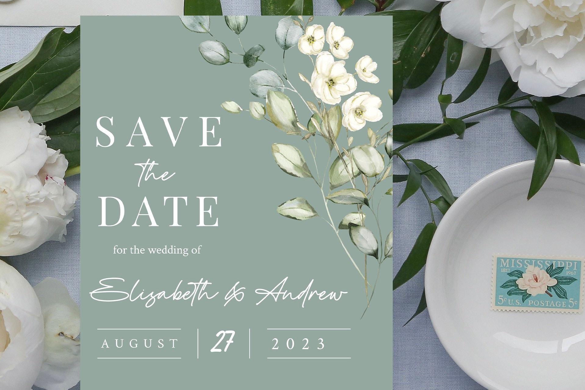 Sage Save the Date | Sage Green | Wedding Save the Date | Wedding ...