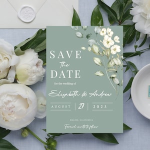 Sage Wedding Invitation Sage Green Sage Wedding Invites 3 Piece Wedding ...