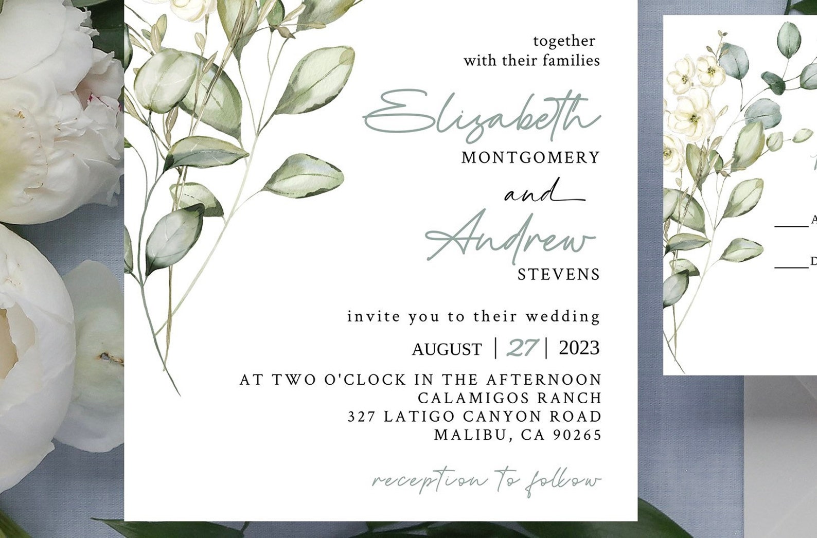 Sage Wedding Invitation | Sage Green | Sage Wedding Invites | 3 Piece ...