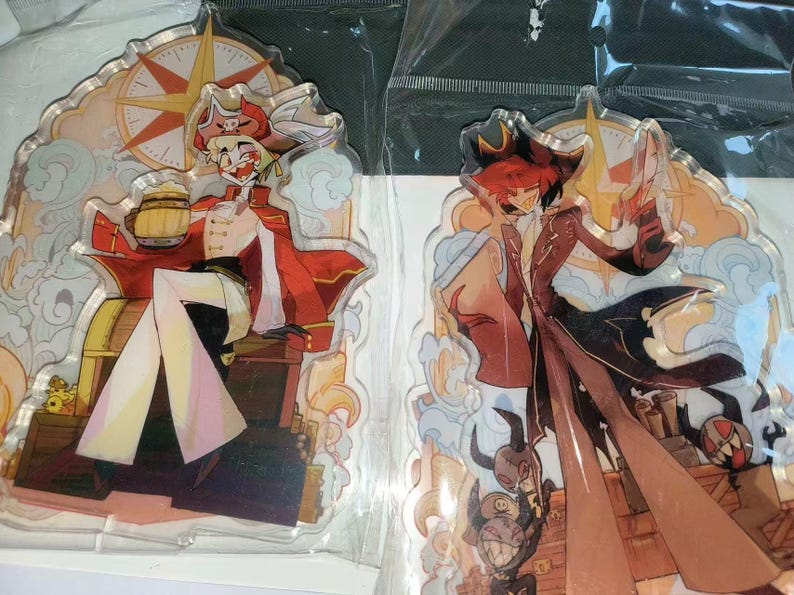 Hazbin Hotel Alastor & Lucifer Pirate 15cm Acrylic Standee | Radio ...
