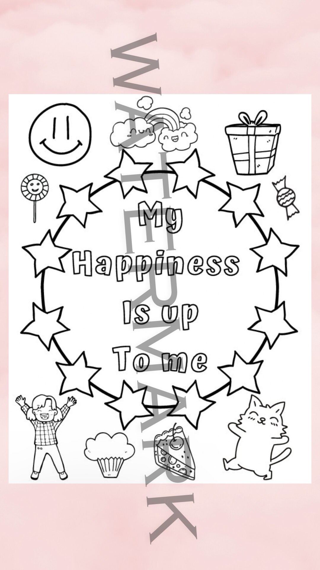 Positive Affirmation Kids Coloring Page PNG Download Design ...