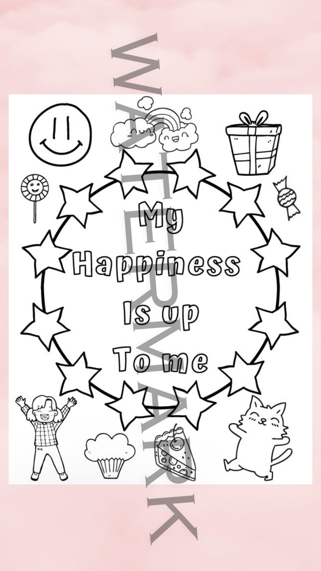 Positive Affirmation Kids Coloring Page PNG Download Design ...