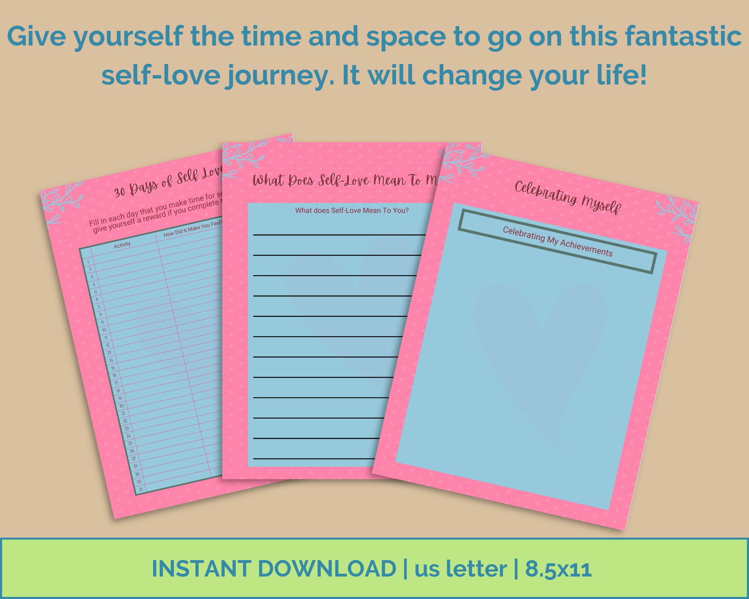 Self Love Printable Workbook | Self Care Planner | Self Esteem ...