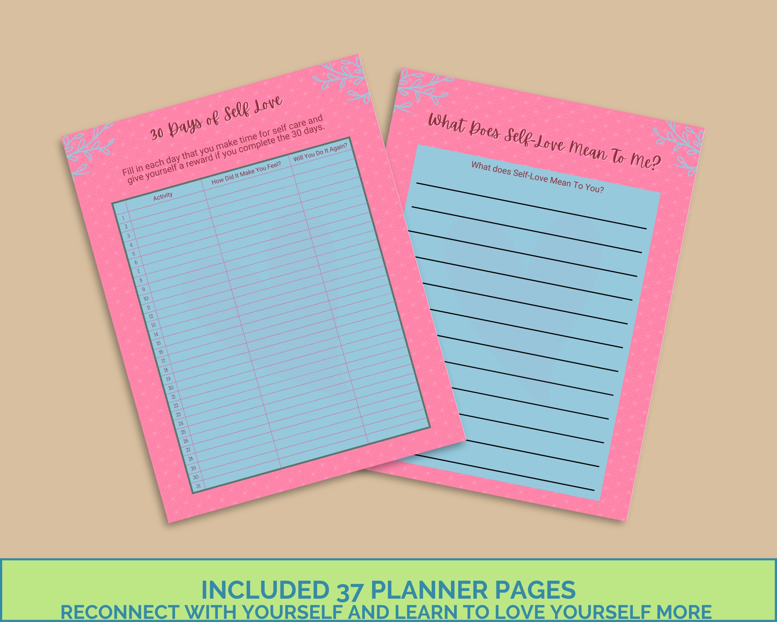 Self Love Printable Workbook | Self Care Planner | Self Esteem ...