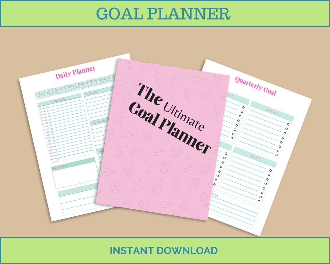 Printable Planner, Vision Board, Goal Tracker, Goal Planner Bundle 2022 ...