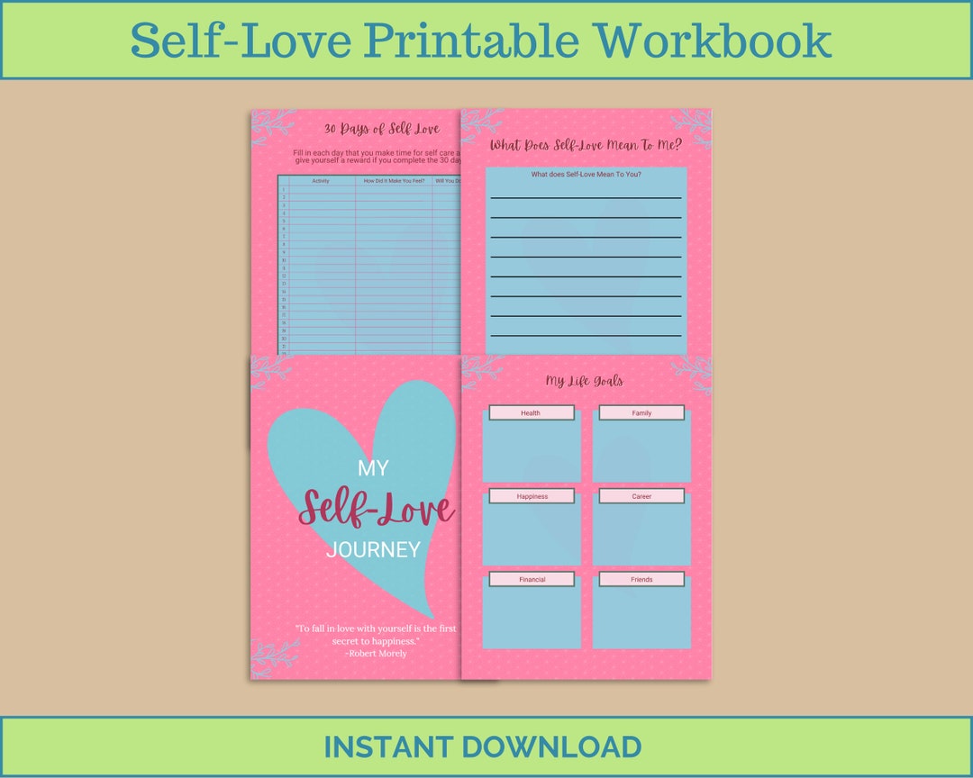 Self Love Printable Workbook | Self Care Planner | Self Esteem ...