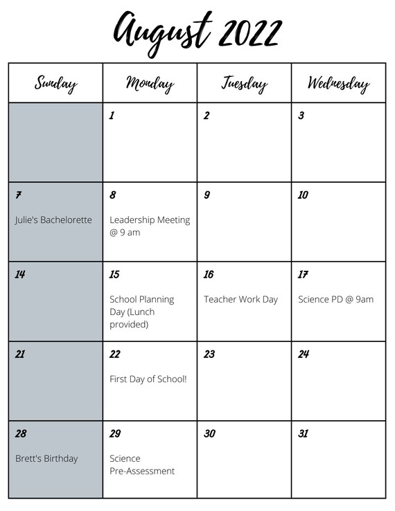 Daily Planner With Monthly Calendar 2022-2023 Digital and | Etsy