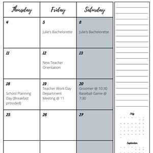 Daily Planner With Monthly Calendar 2022-2023 Digital and | Etsy