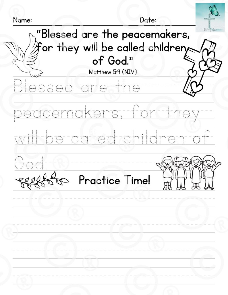 12 Bible Verse Handwriting & Coloring Pages for Kids | Printable ...