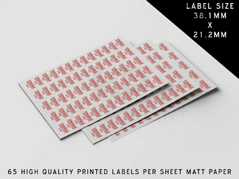 65 FRAGILE Handle With Care Labels Small Stickers, Digital Downloads ...