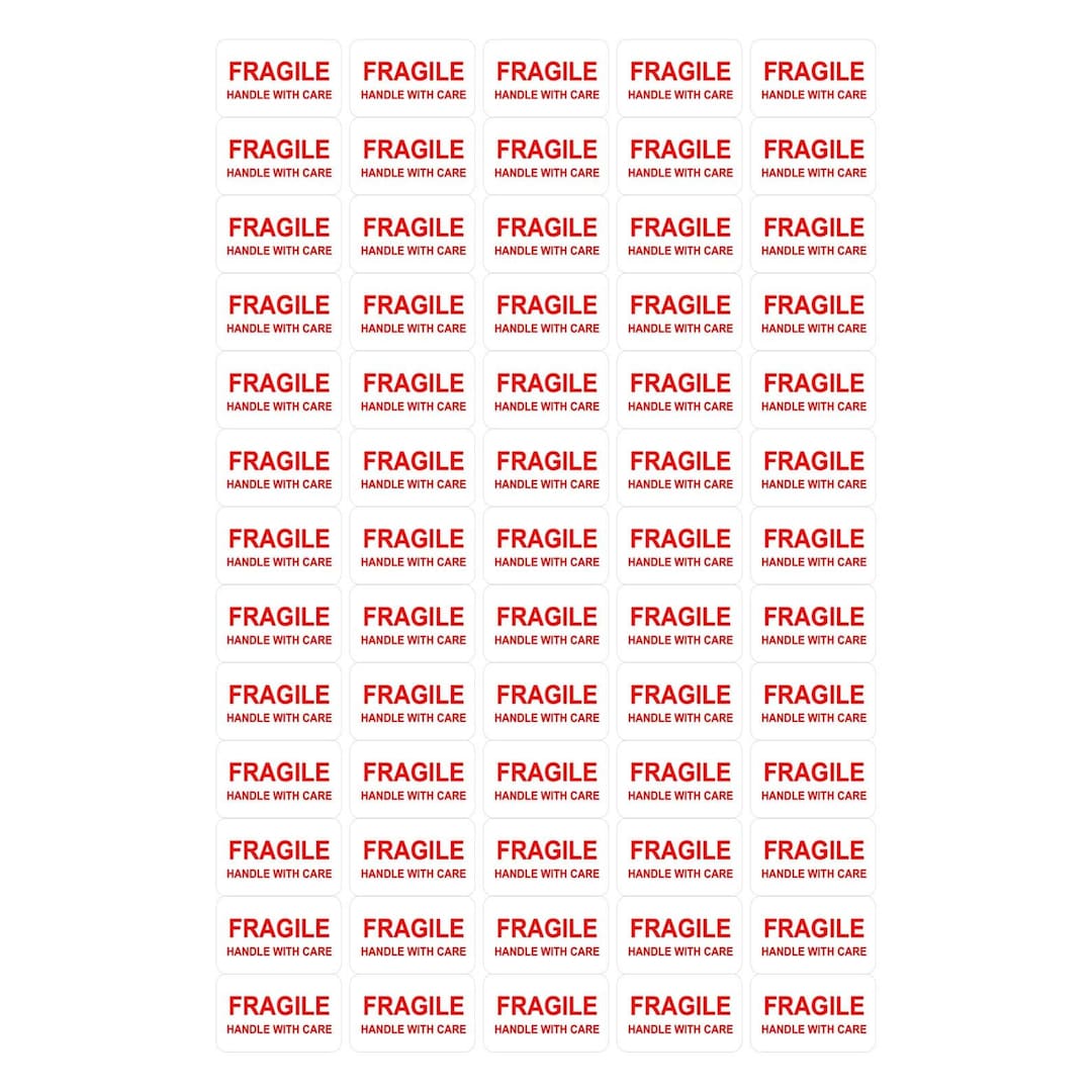 65 FRAGILE Handle With Care Labels Small Stickers, Digital Downloads ...