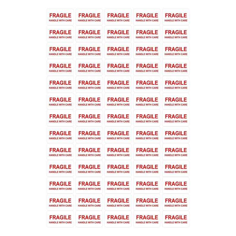 65 FRAGILE Handle With Care Labels Small Stickers, Digital Downloads ...