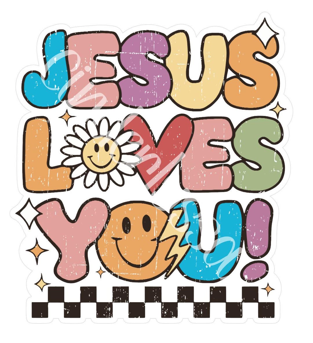 Jesus Loves You Groovy Distressed Cardstock Silicone Mold, Aroma Bead ...