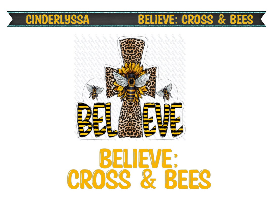 Believe: Cross & Bees With Sunflowers and Leopard Print Silicone Mold ...