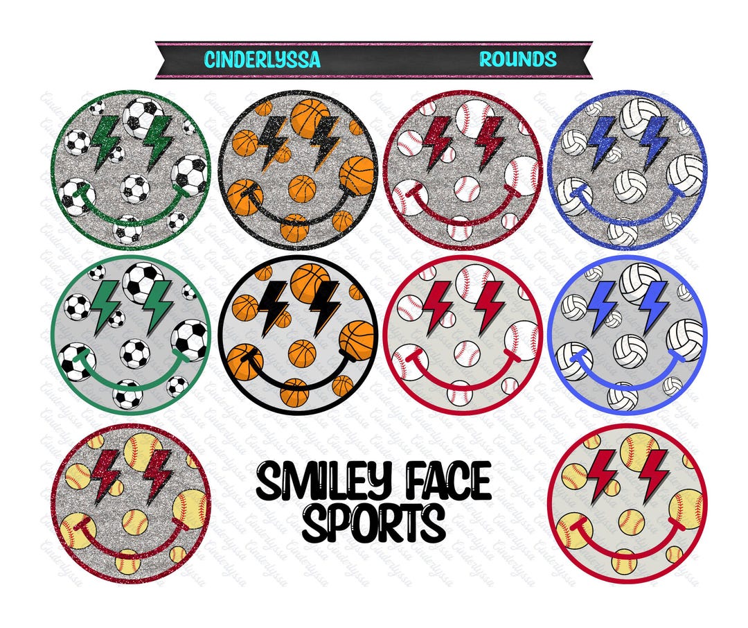 3 Inch Round Smiley Face Sports Cardstock Only for Freshies: Cardstock ...