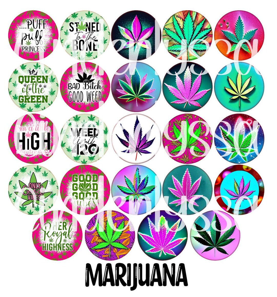 3 Inch Round: Marijuana Cardstock Only for Freshies - NO MOLD for Aroma ...