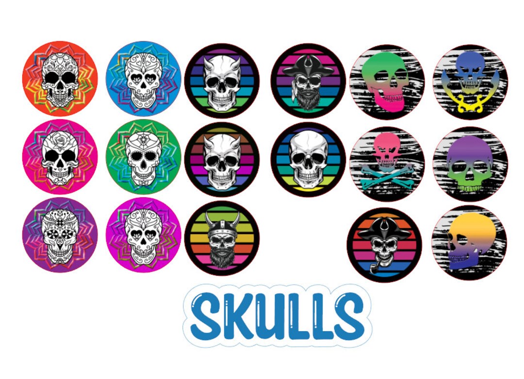 3 Inch Round Skulls Cardstock Only for Freshies NO MOLD for Aroma Bead ...