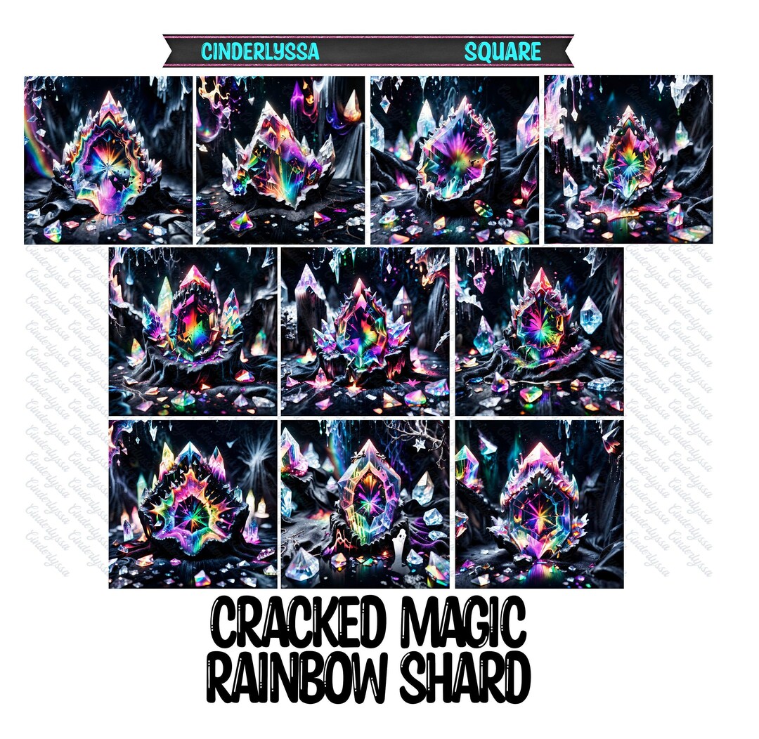 3 Inch Square Cracked Magic Rainbow Shard Cardstock Only for Freshies ...