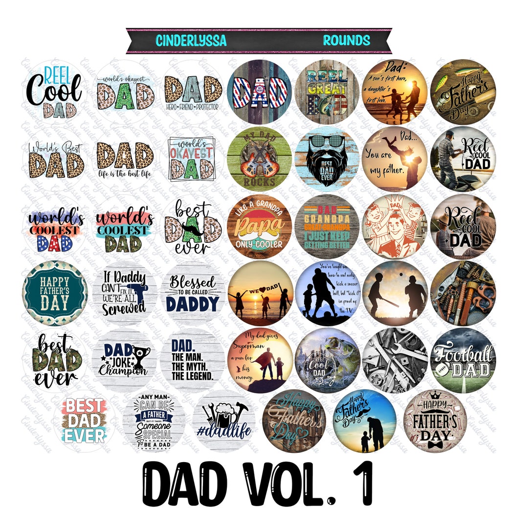 2.5 Inch Round Dad Vol. 1 Cardstock Only for Freshies: Aroma Bead Molds ...
