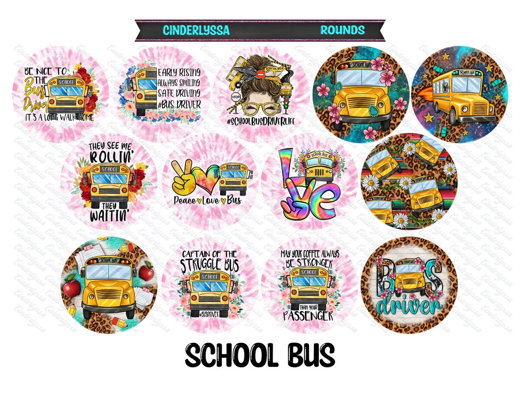 2.5 Inch Round School Bus Cardstock Only for Freshies: Silicone Mold ...