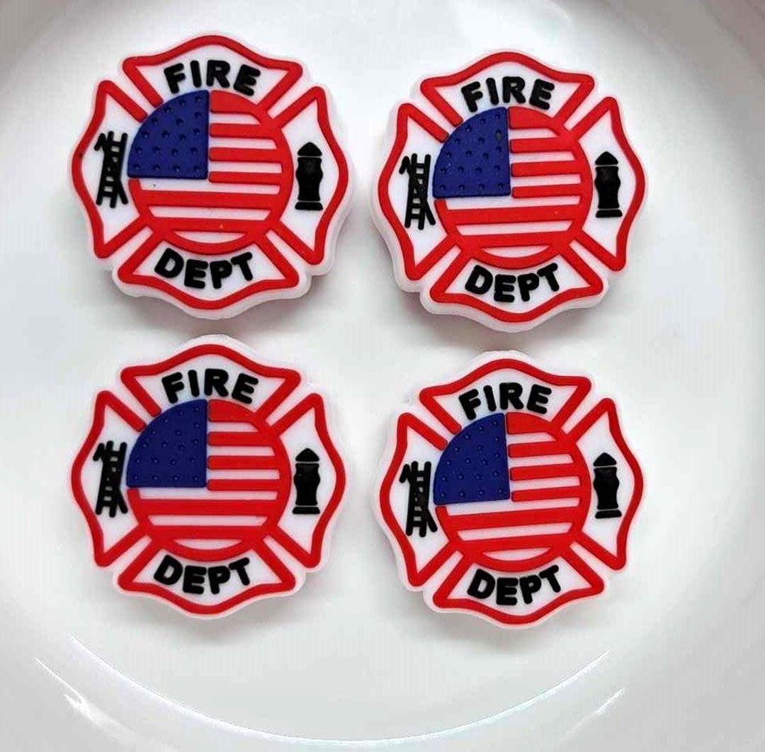 Fire Dept. Symbol With American Flag Silicone Focal Bead - 1202 - Etsy