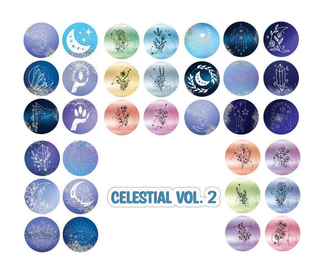 3 Inch Round Celestial Vol. 2 Cardstock for Freshies: Cardstock ...