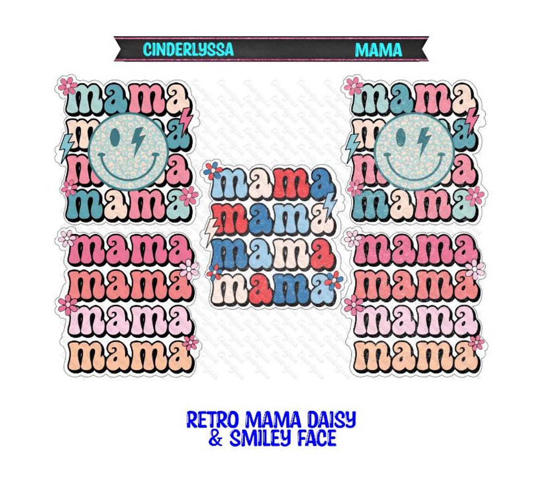 Retro Mama With Daisy & Smiley Face Cardstock Silicone Mold, Aroma Bead ...