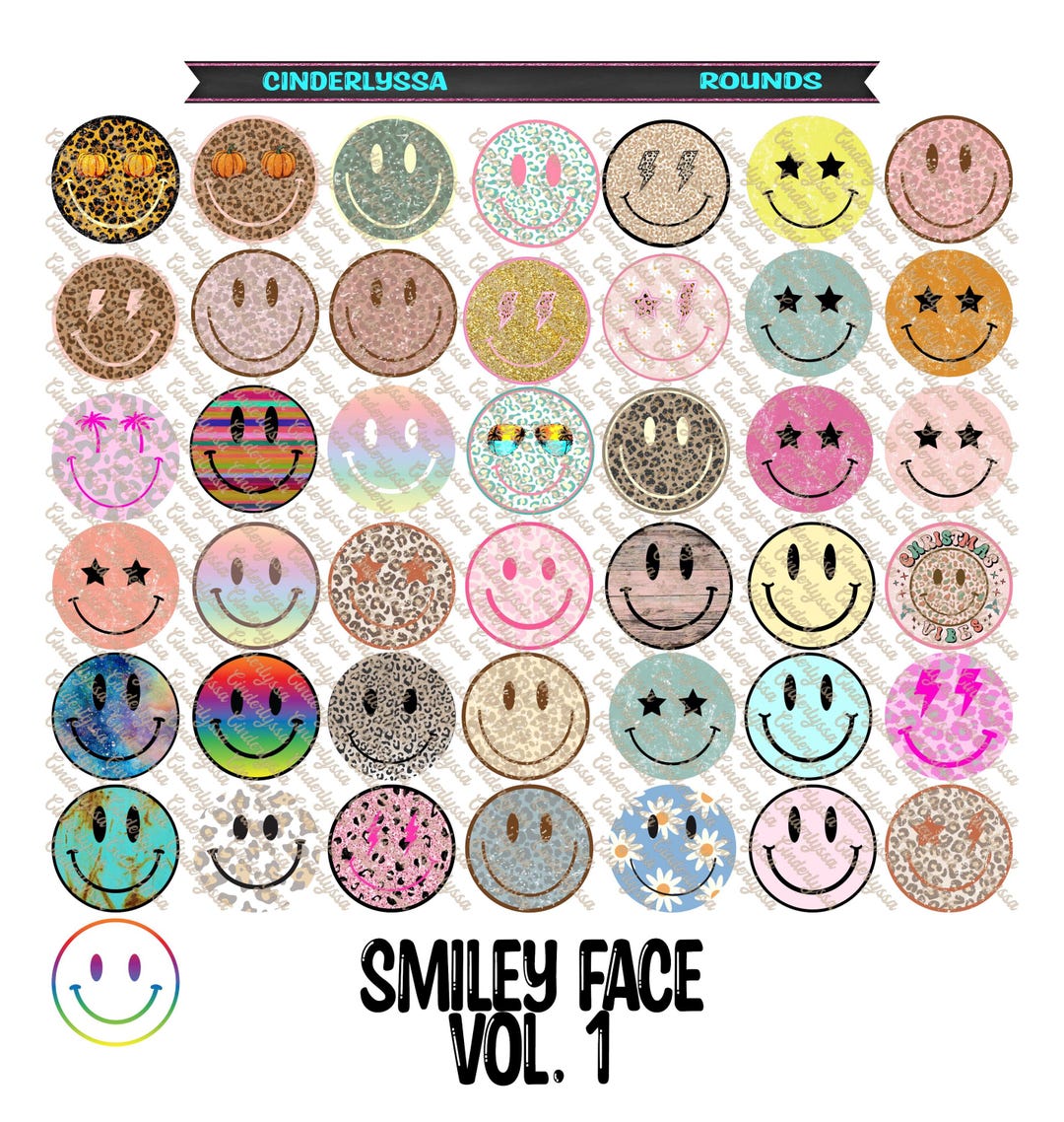 3 Inch Round Smiley Face: Vol. 1 Cardstock Only for Freshies -NO MOLD ...