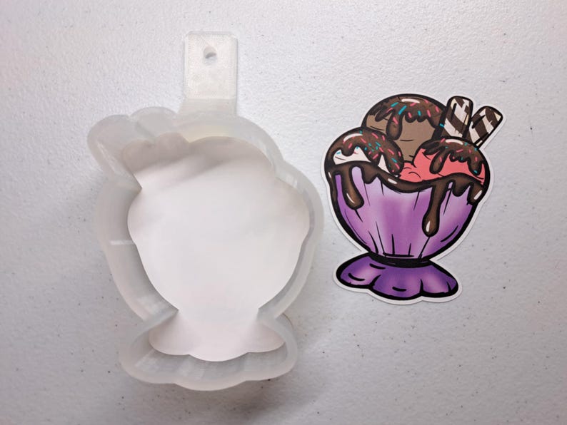 Ice Cream Sundae & Sherbet in Bowl Cardstock Silicone Mold, for Aroma ...