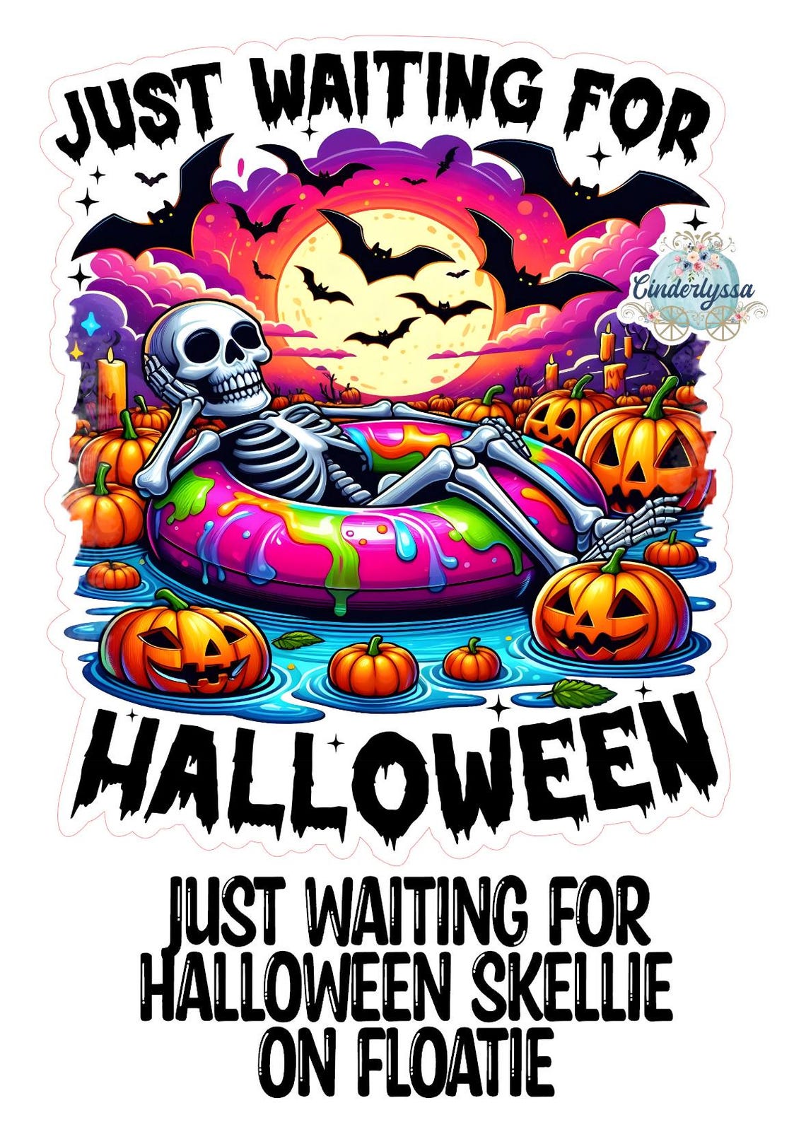 Just Waiting on Halloween Skellie on Floatie Cardstock Silicone Mold ...