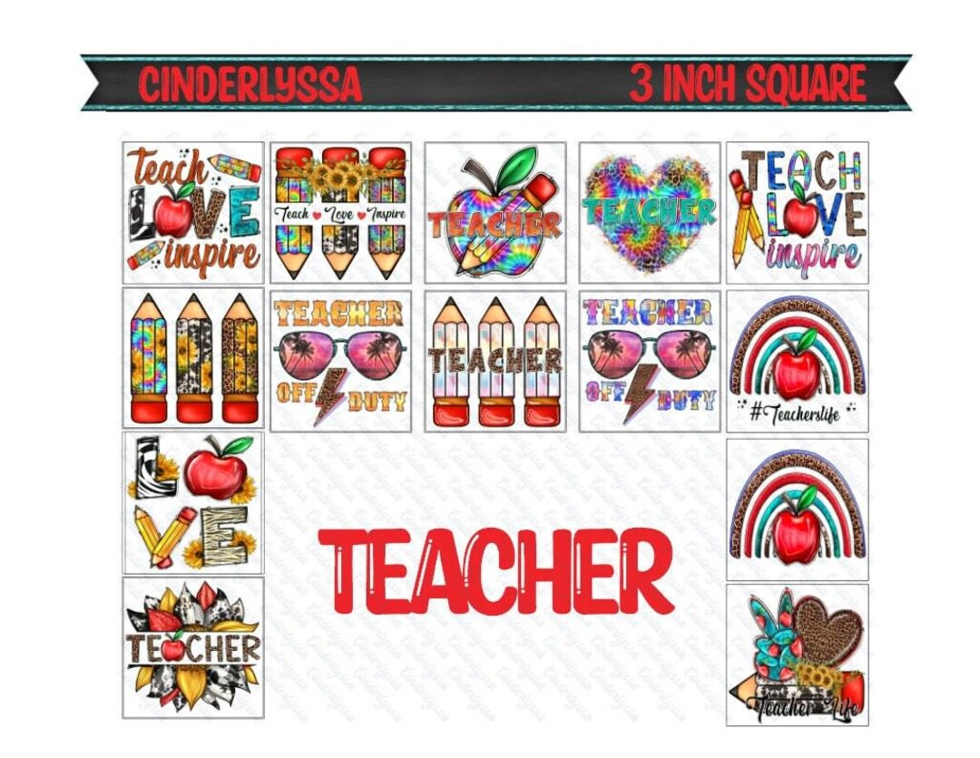 3 Inch Square: Autism, Bus Driver, and Teacher Theme Cardstock/picture ...