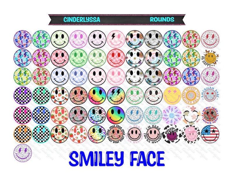 3 Inch Round Smiley Face: Vol. 2 Cardstock Only for Freshies -NO MOLD ...