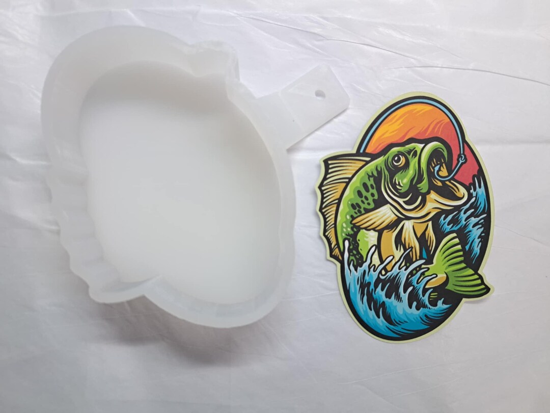 Bass Fishing Cardstock Silicone Mold, Aroma Bead Molds, Car Freshener ...