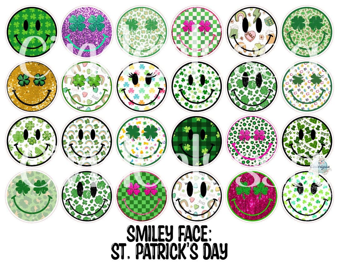 3 Inch Round Smiley Face: St. Patrick's Day Cardstock Only for Freshies ...