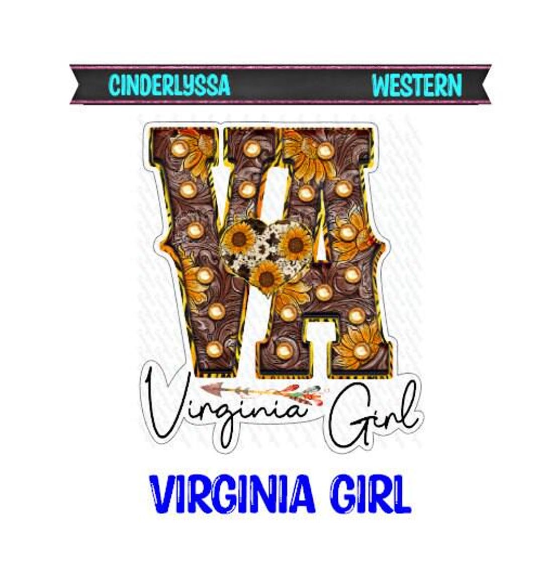 Virginia Girl: VA Western With Sunflowers and Arrow Cardstock Silicone ...