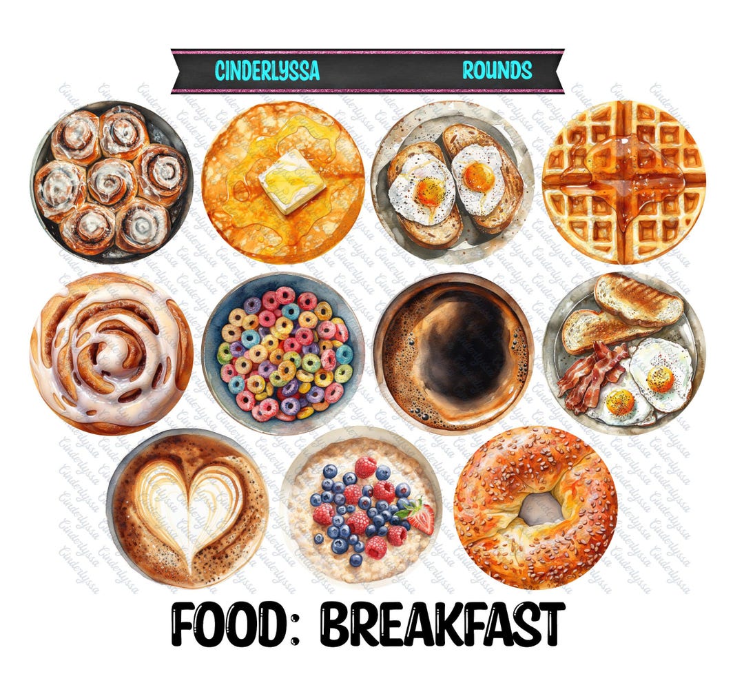 3 Inch Round Food: Breakfast Cardstock Only for Freshies -NO MOLD for ...
